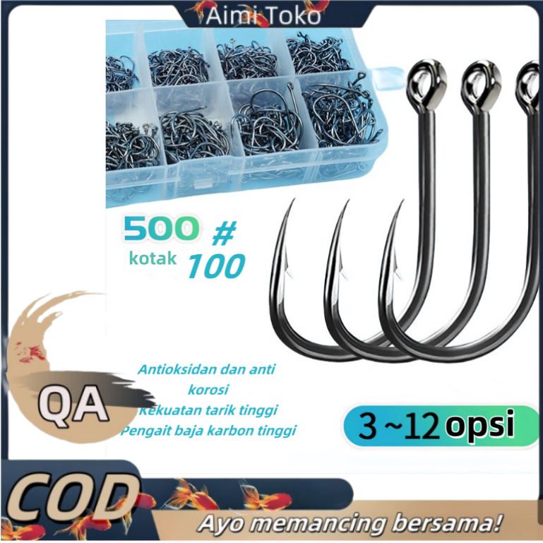 Jual AIMI Kail pancing carbon 100pcs Kail Pancing Bahan Baja Karbon ...