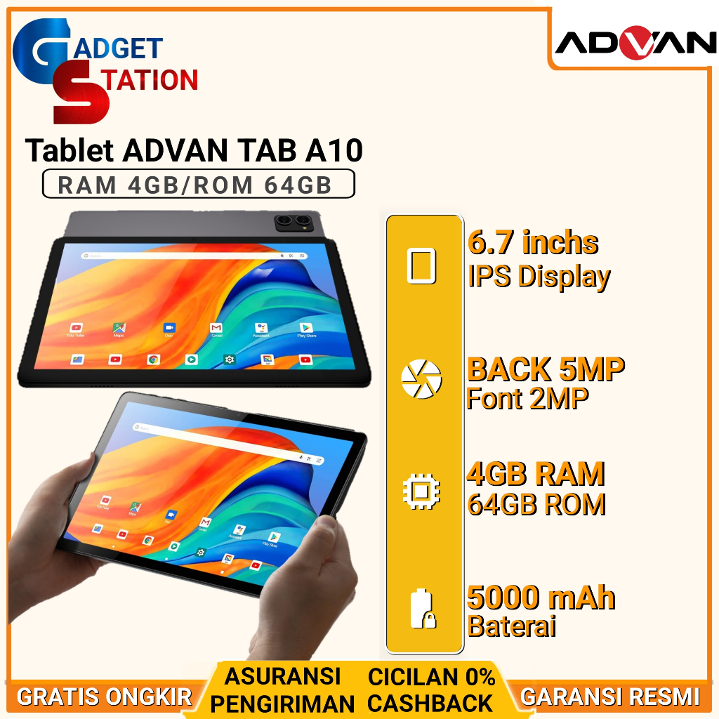 Jual ADVAN TAB A10 WIFI SERIES RAM [4/64GB] ORIGINAL GARANSI RESMI ...