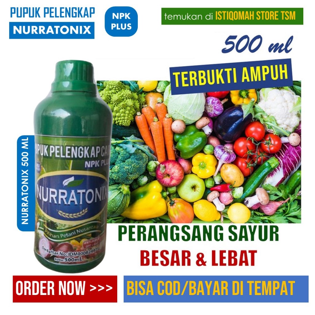Jual (EFEKTIF) Pupuk Pelebat Buah dan Sayur 500 ML NPK NURRATONIX - Obat Organik Pelebat Pupuk ...