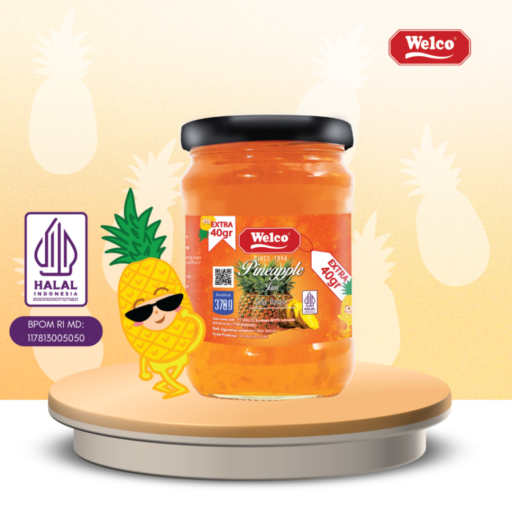 Jual Selai nanas Welco 370/ Welco Pinneaple Jam 370g/ olesan Roti selai ...