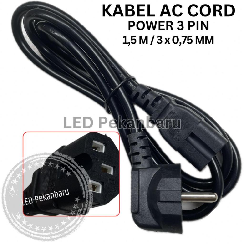Jual KABEL AC CORD PLUG C13 ISI 3 LOBANG 3x0,75MM SOKET KABEL POWER ...