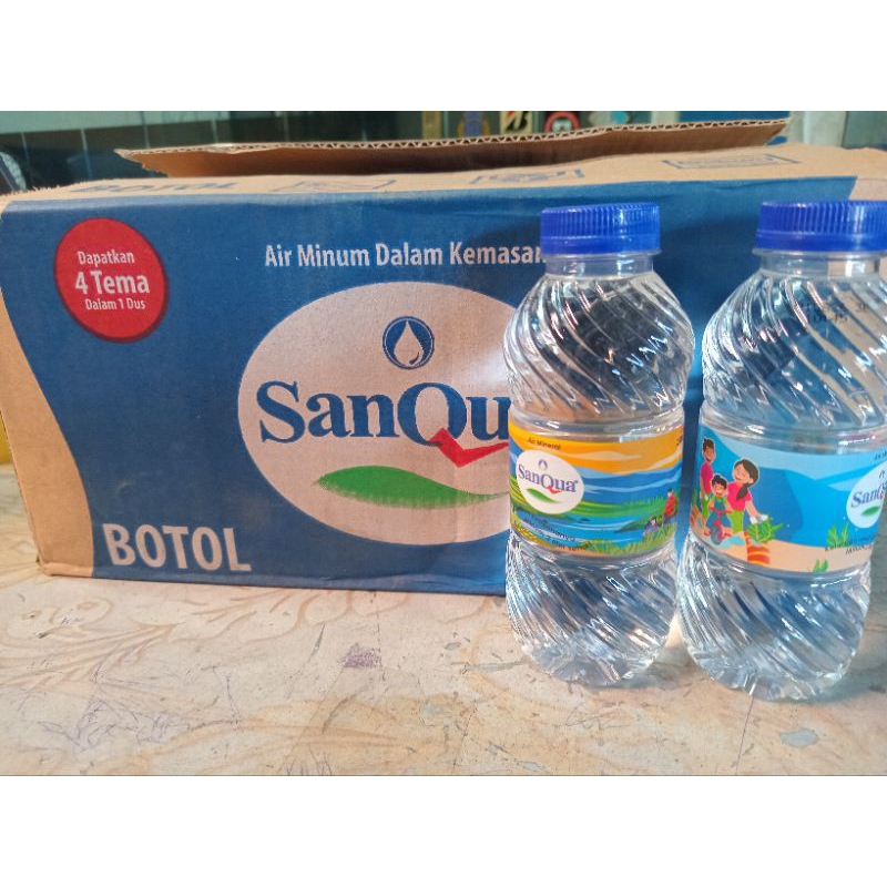 Jual Sanqua botol 220ml, botol imut, botol mini, botol air isi 24 botol ...