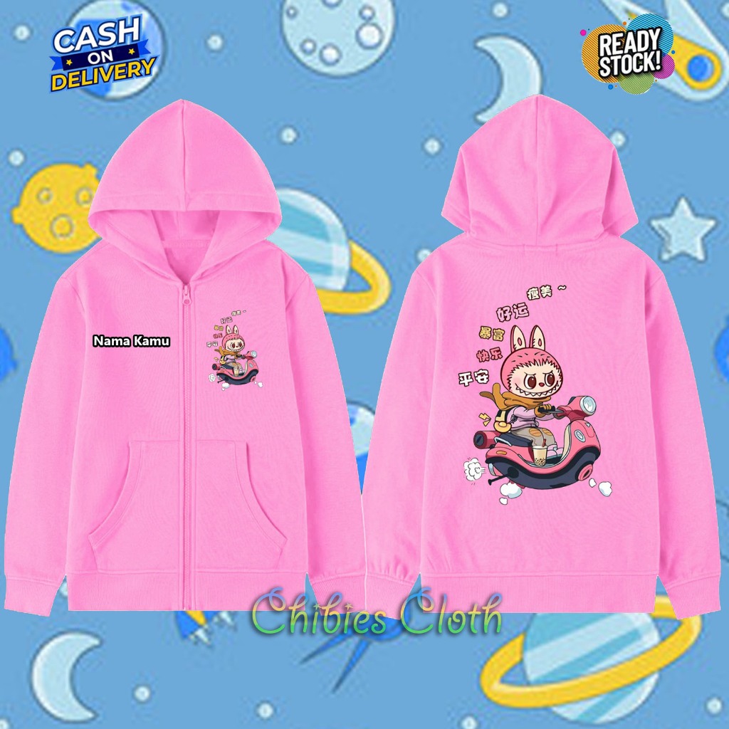 Jual Jaket Zipper Anak Perempuan Labubu / Jaket Sweater Resleting ...