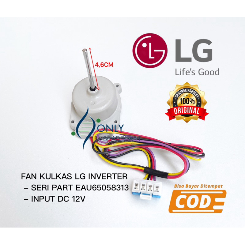 Jual Kipas kulkas LG 12v DC EAU65058313 Fan kulkas LG inverter original ...