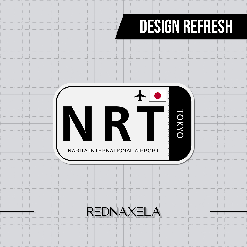 Jual Stiker Vinyl Narita International Airport Code NRT Sign Sticker ...