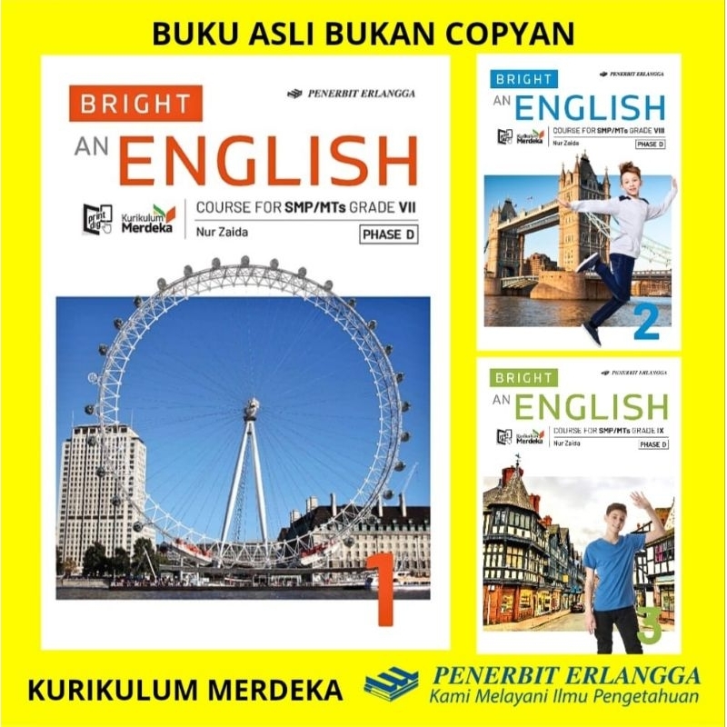 Jual BRIGHT AN ENGLISH KELAS 7 8 9 SMP/MTs PENERBIT ERLANGGA KURIKULUM MERDEKA - BUKU KLS 1 2 3 ...