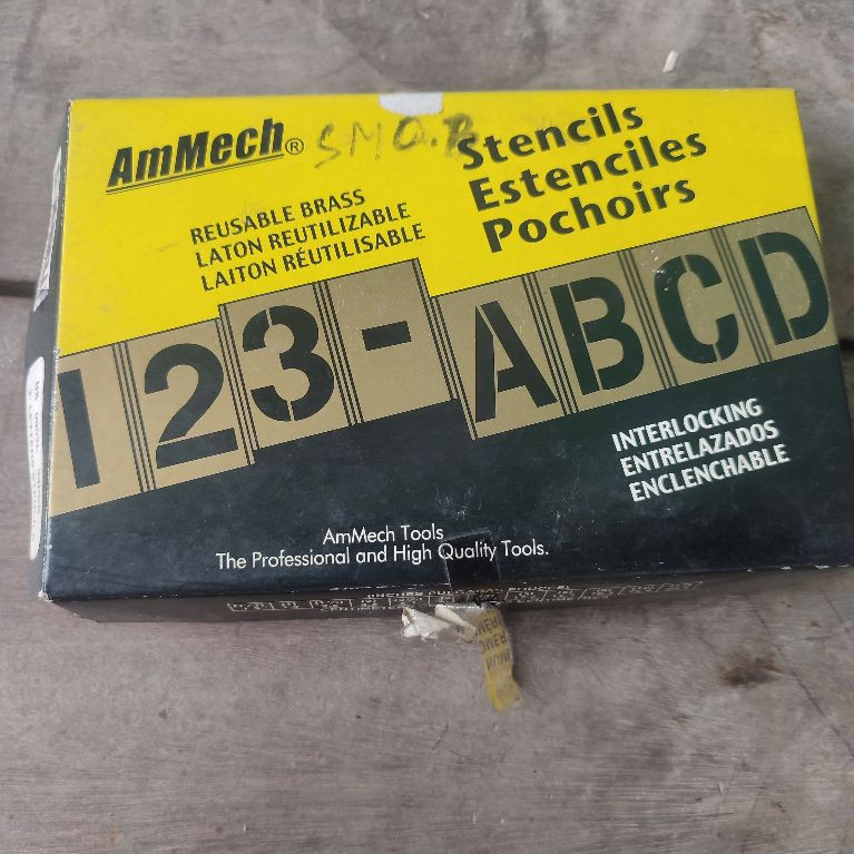 Jual AMMECH STENCIL BRASS LETTER & NUMBER STENCIL 1" 33 PCS BS0001L ...