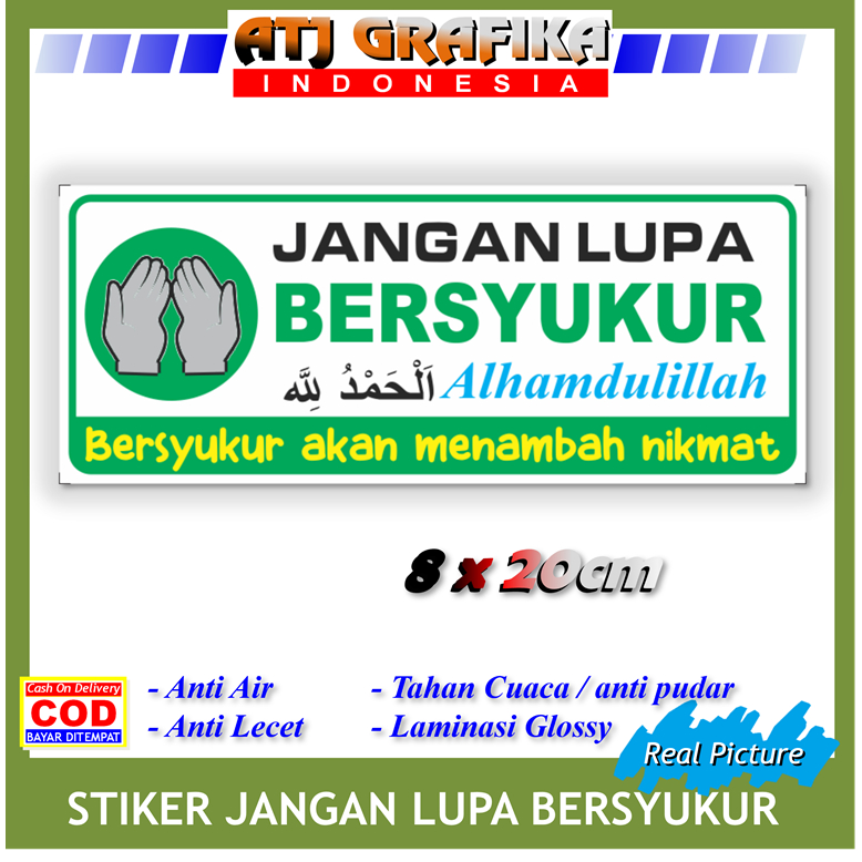 Jual Stiker jangan lupa bersyukur nikmat sticker ibadah islam keluarga ...