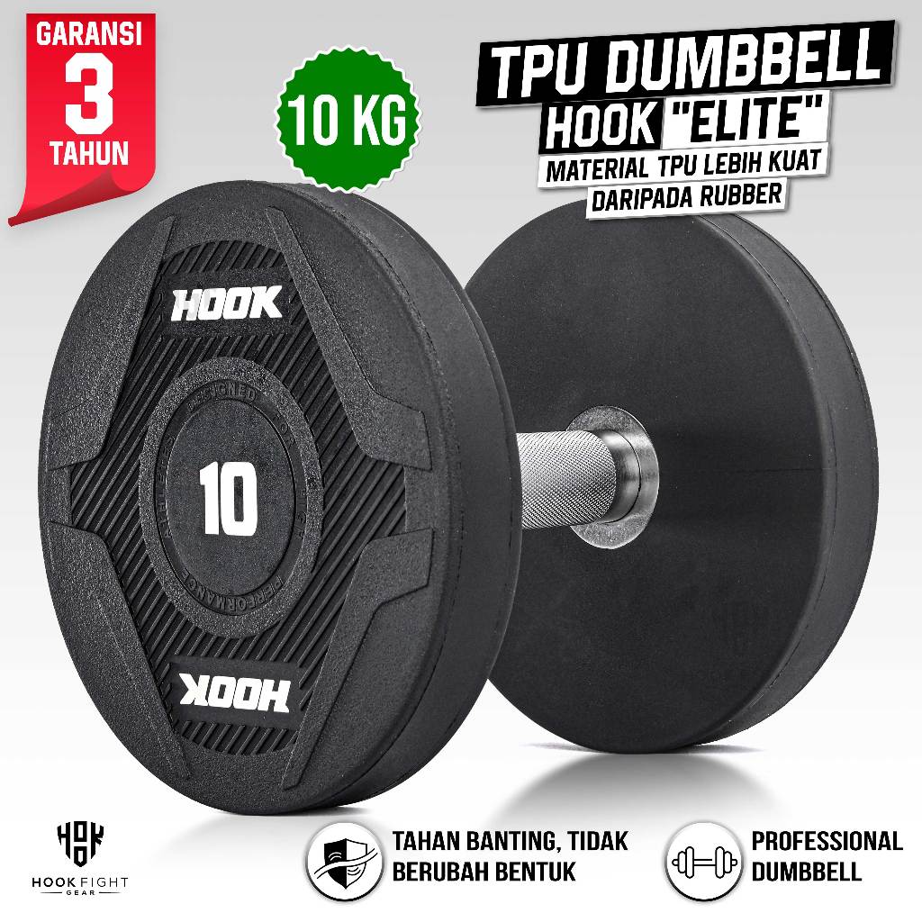 Jual Dumbbell Hook 10 kg Alat Fitnes Hook Home Gym Dumble Barble Angkat ...