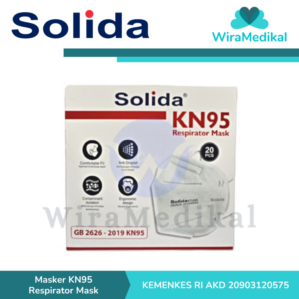 Jual Masker KN95 Respirator Mask Solida 1 Box | Surgical Medical Mask ...