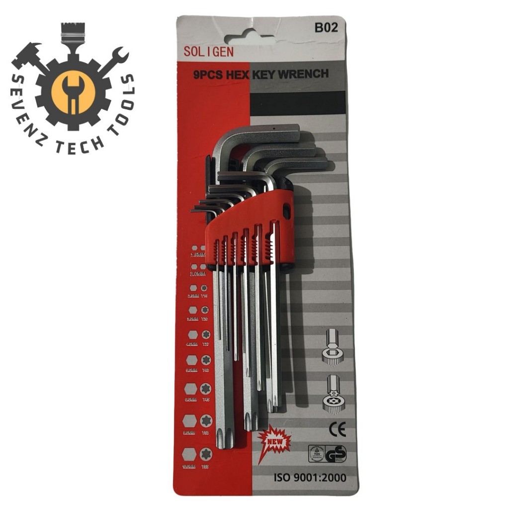 Jual KUNCI L SET SOLIGEN B02 9 PCS PANJANG / HEX EKY WRENCH 9 PCS ...