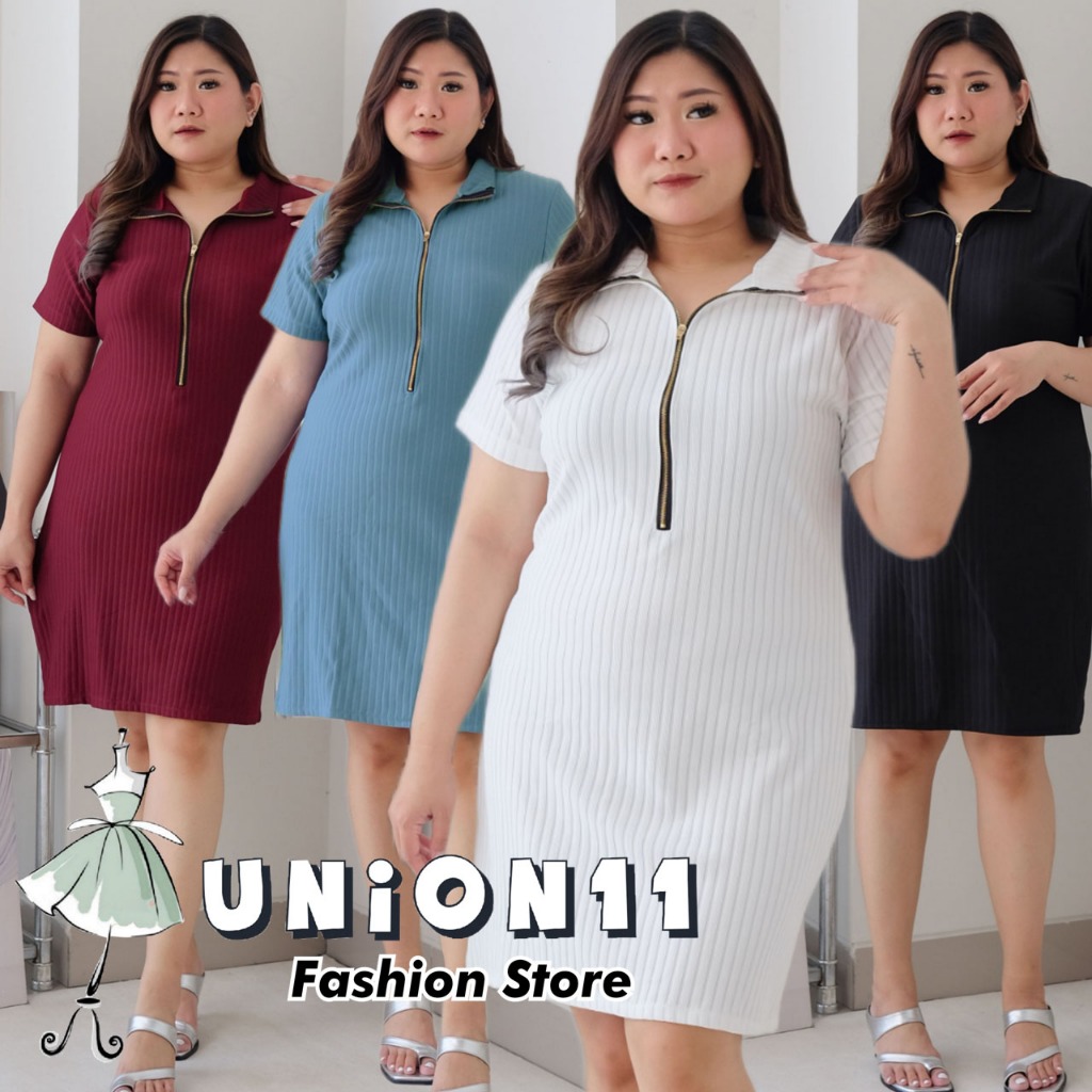 Jual UNION11 - DRESS WANITA JUMBO XXXL / DRESS KNIT JUMBO WANITA LD 120 / BAJU JUMBO WANITA ...