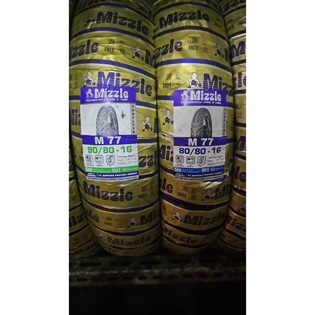 Jual Paket Ban mizzle tubeless 80/80-16 dan 90/80-16 m77 M 77 (2 ban ...