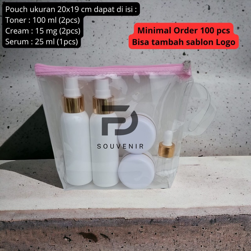 Jual Pouch mika kosmetik / pouch transparan bisa Custom ukuran dan logo ...