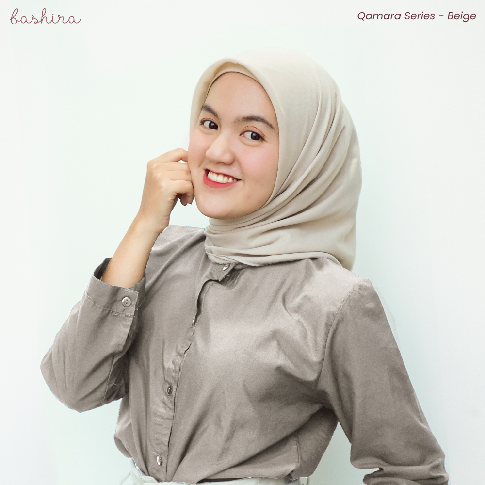 Jual Bashira Hijab - Qamara Series - Beige (Paris Premium Segi Empat) | Shopee Indonesia