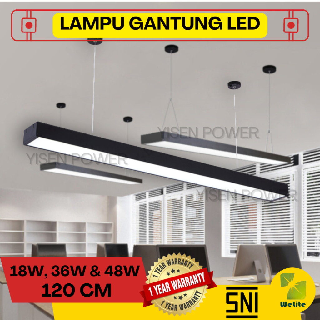 Jual Lampu Gantung LED Lampu Office Kantor Hanging OFFICE 18W 36W 48W ...