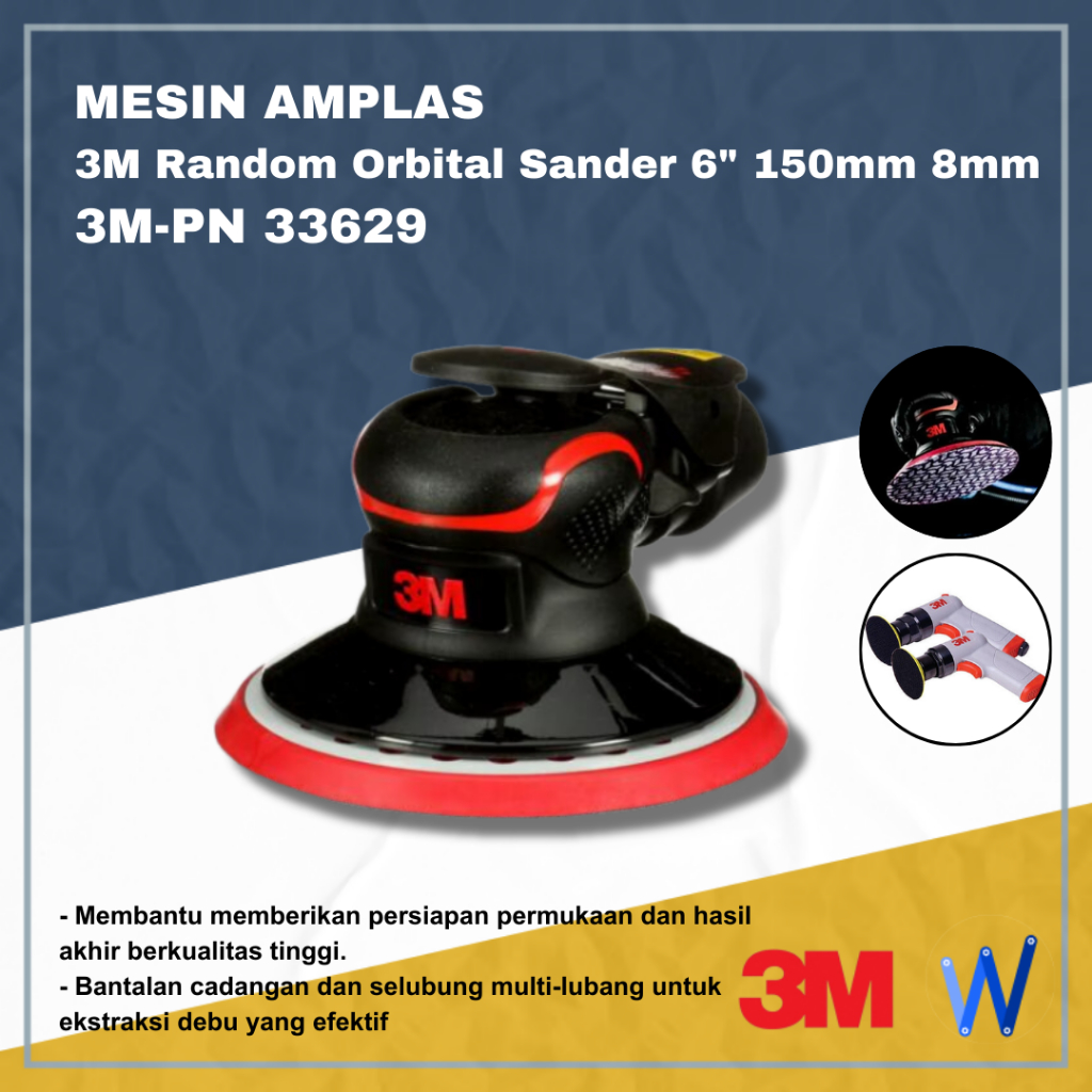 Jual Mesin Amplas 3M Random Orbital Sander 6" 150mm 8mm 3M-PN 33629 | Shopee Indonesia