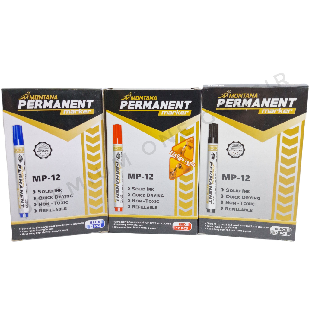 Jual 1 Pak Spidol Hitam MONTANA PERMANENT Marker Isi 12 pcs | Shopee ...