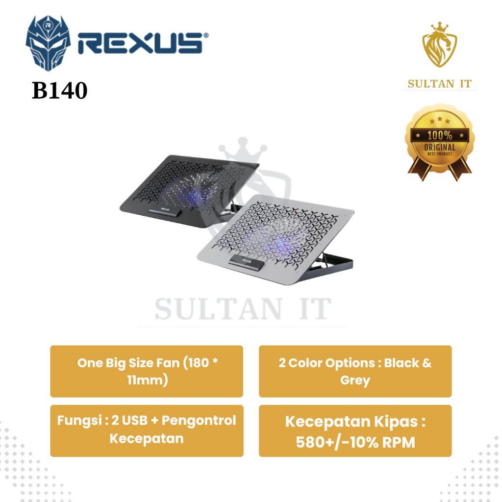 Jual Rexus Cooling pad Breeze B140 / B145 Black And Silver Garansi Resmi Original | Shopee Indonesia