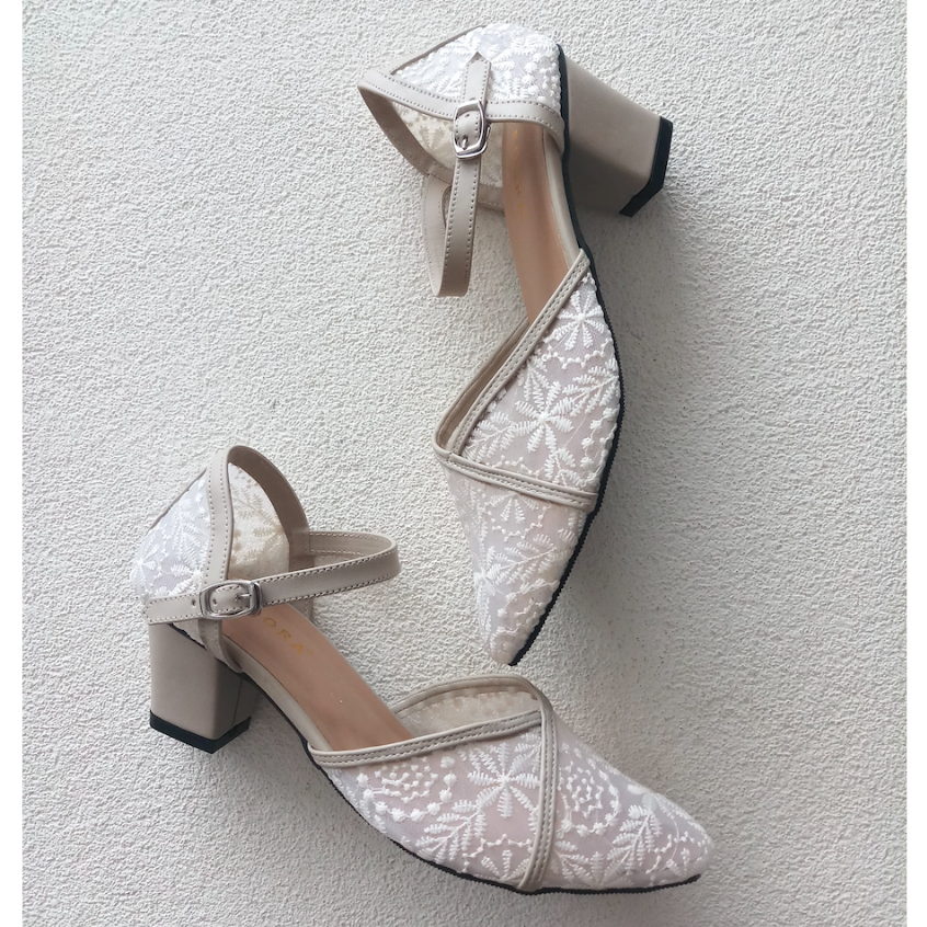 Jual [FEDORA] CINDY heels - Sendal hak tahu brukat wanita hak 5cm ...