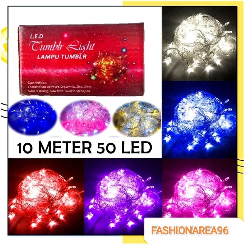Jual Lampu Tumblr 10 Meter 50 LED box Lampu LED Dekorasi / Lampu Hias ...