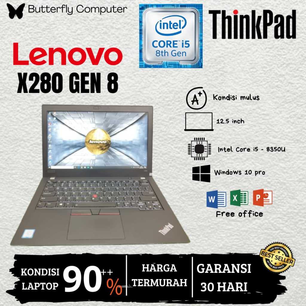 Jual lenovo thinkpad x280 core i5 8350u - 8gb -ssd 256gb - 12,5inc ...