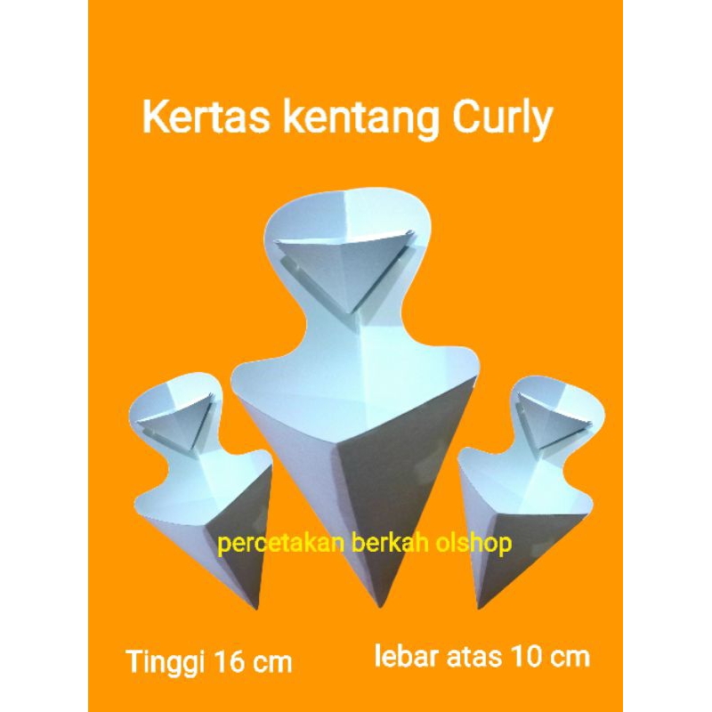 Jual kertas kentang curly isi 50 pcs,Kertas kentang stick polos ...