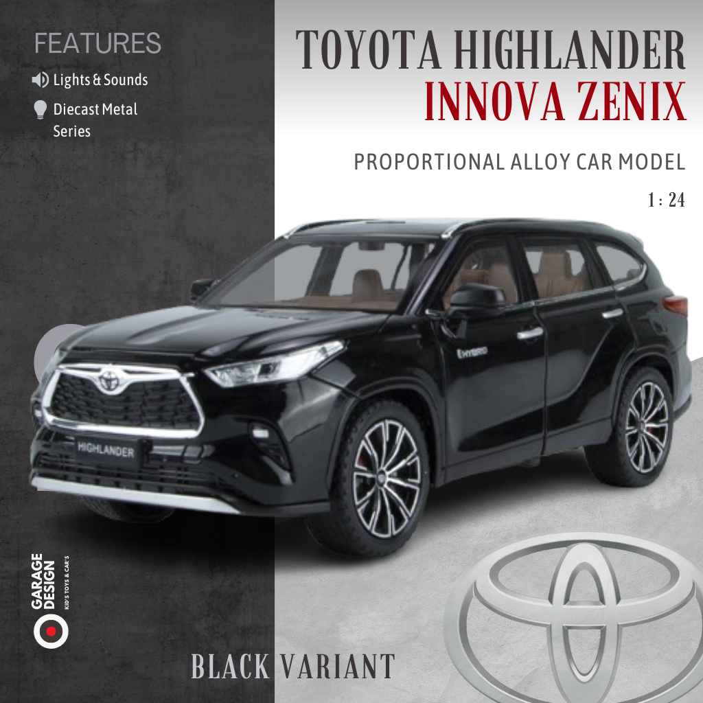 Jual Diecast Toyota Highlander INNOVA ZENIX SUV 1:24 - Toyota Innova Zenix Miniatur Mobil ...
