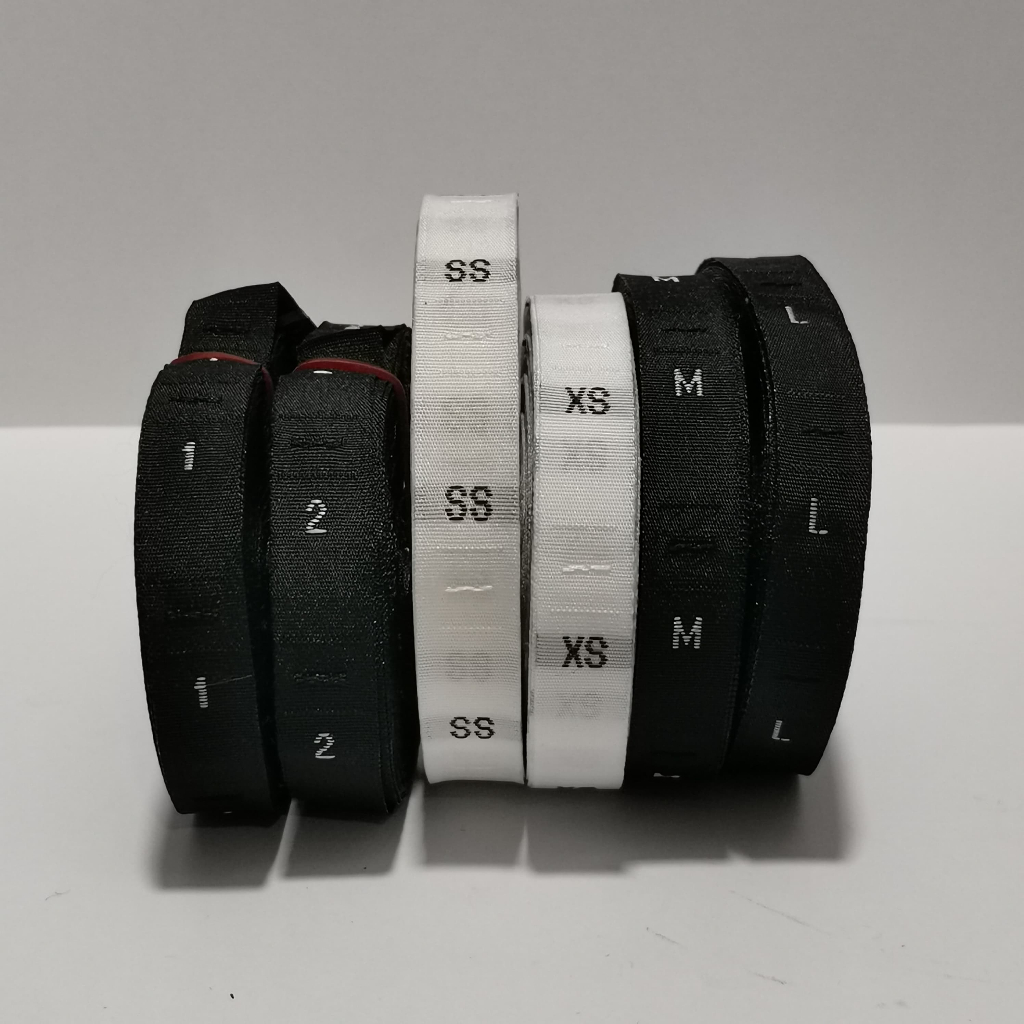 Jual Label Size Bordir Huruf Angka Putih / Hitam Label Baju Woven ...