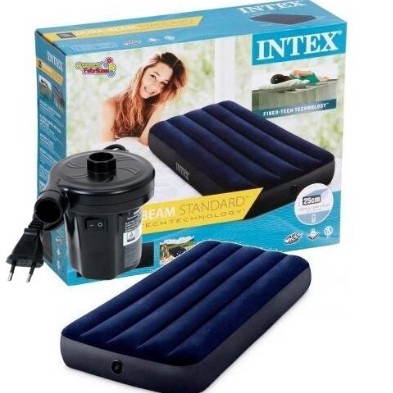 Jual KASUR TIUP ANGIN SINGLE 76x191x25 CM INTEX AIR BED 64756 DURA BEAM BIRU SINGLE AIRBED AIR ...