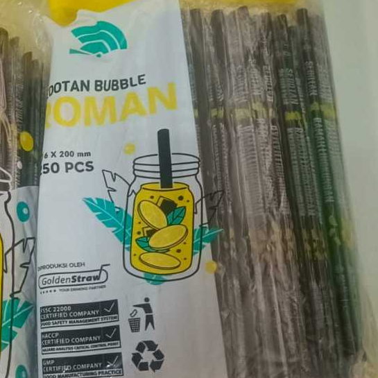 Jual Sedotan Bubble Tea Boba Roman Ramah Lingkungan 12 mm isi 100 ...