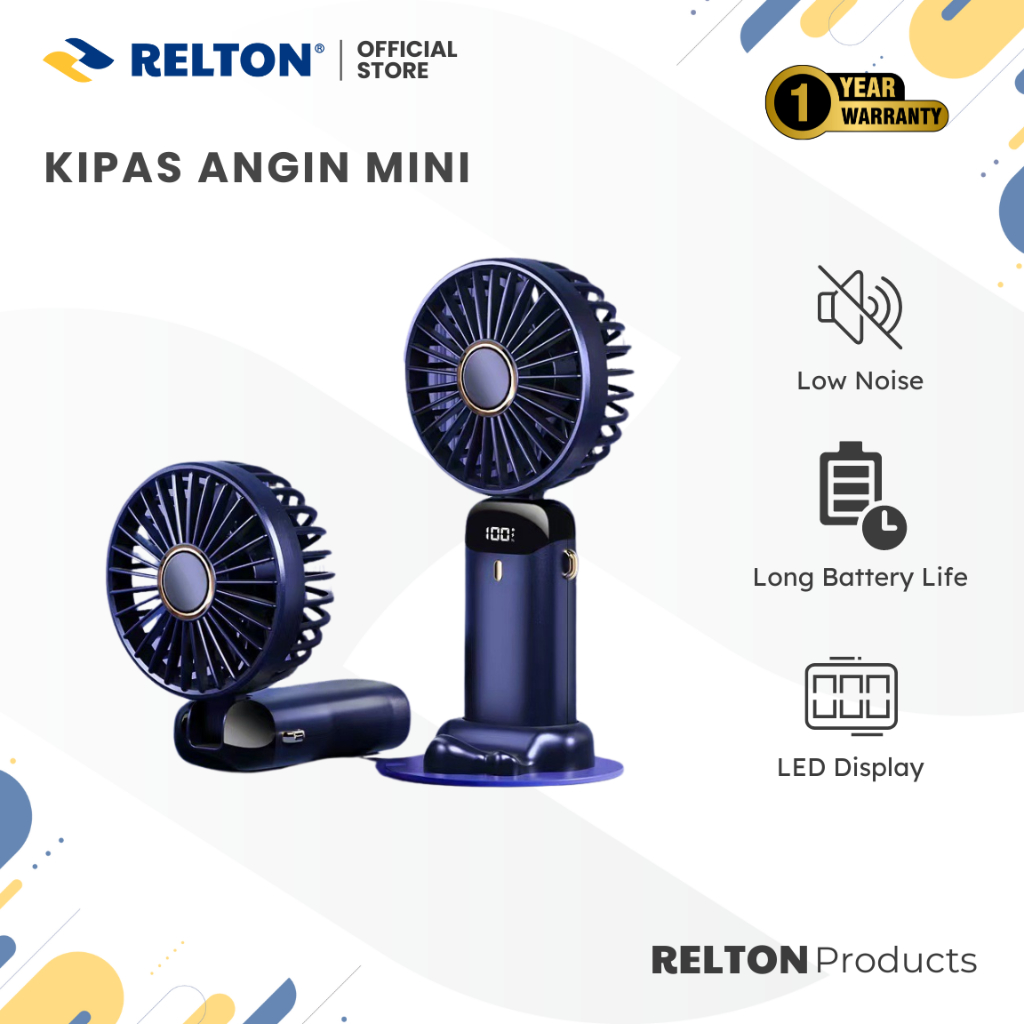 Jual Kipas Angin Portable Mini Lipat RELTON 1800mAh Handheld Mini Fan ...
