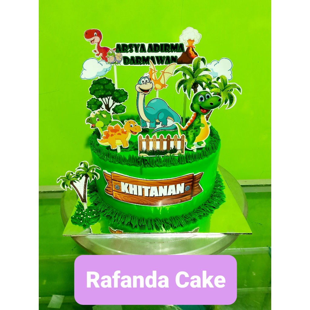 Jual Topper kue ulang tahun dinosaurus toper bolu ultah nama | Shopee ...