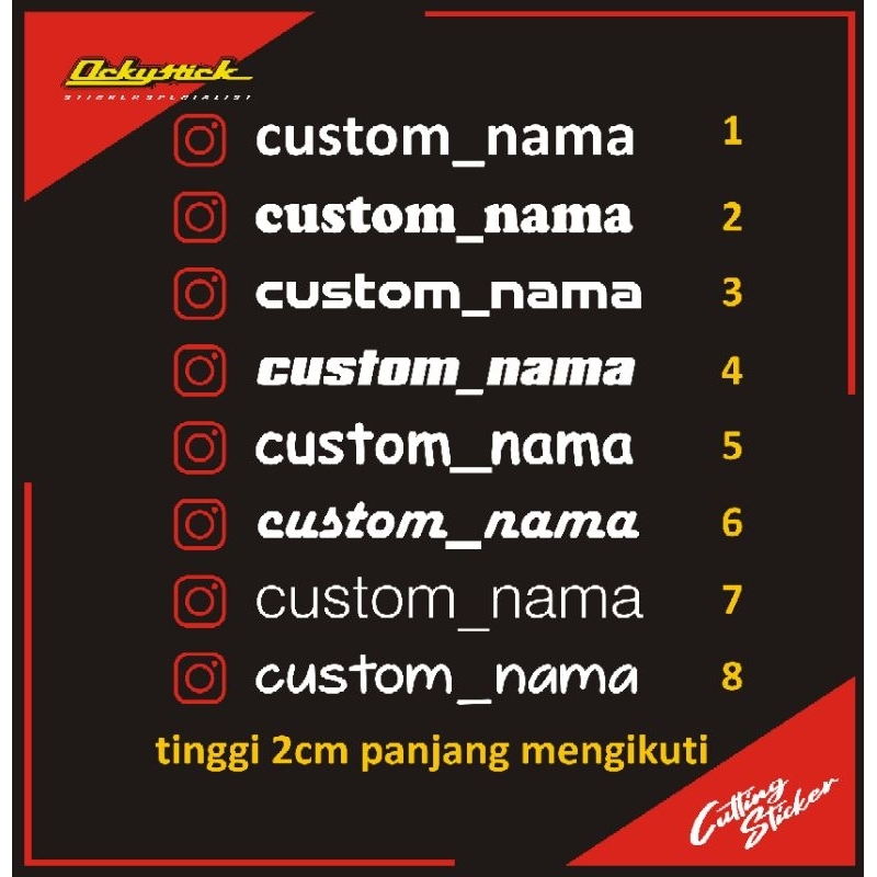 Jual cutting sticker Nama Instagram | Shopee Indonesia