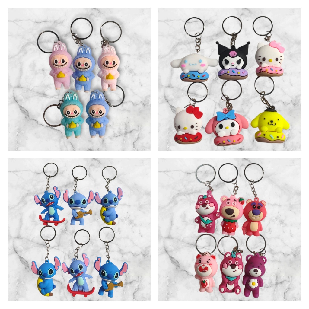 Jual [MIX 3 PCS] GANCI GANTUNGAN KUNCI KARET KARAKTER LABUBU SANRIO ...