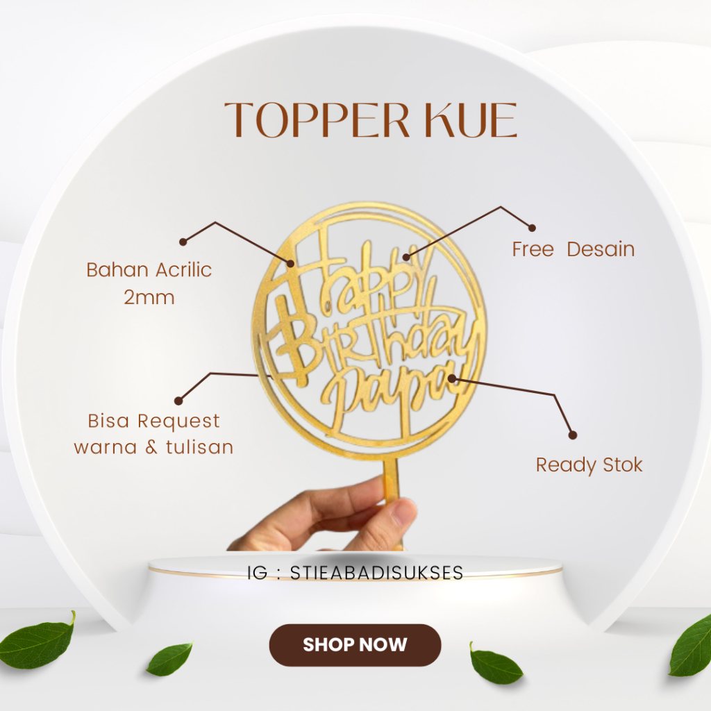 Jual TOPPER ULTAH BAHAN ACRILIC/HIASAN KUE/DEKORASI KUE ULTAH/CAKE ...