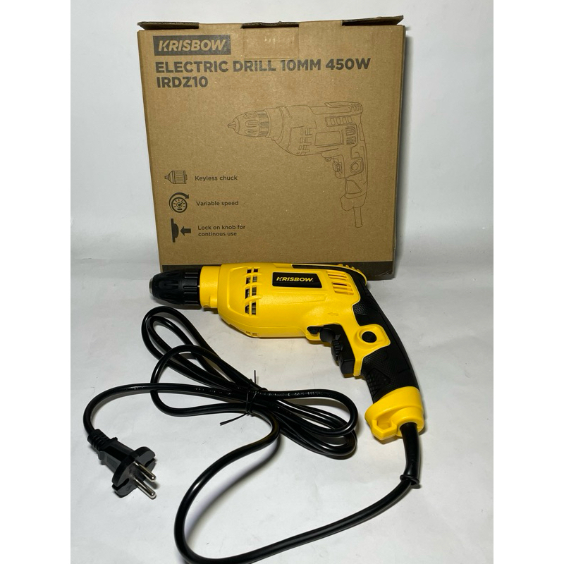 Jual Krisbow Electric Drill Mesin Bor Listrik 10mm 450 Watt IRDZ10 ...