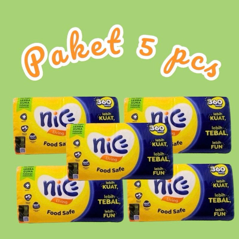 Jual [5 PACK] NICE Tissue Nice Tisu Facial Tissu Murah 360 helai ...