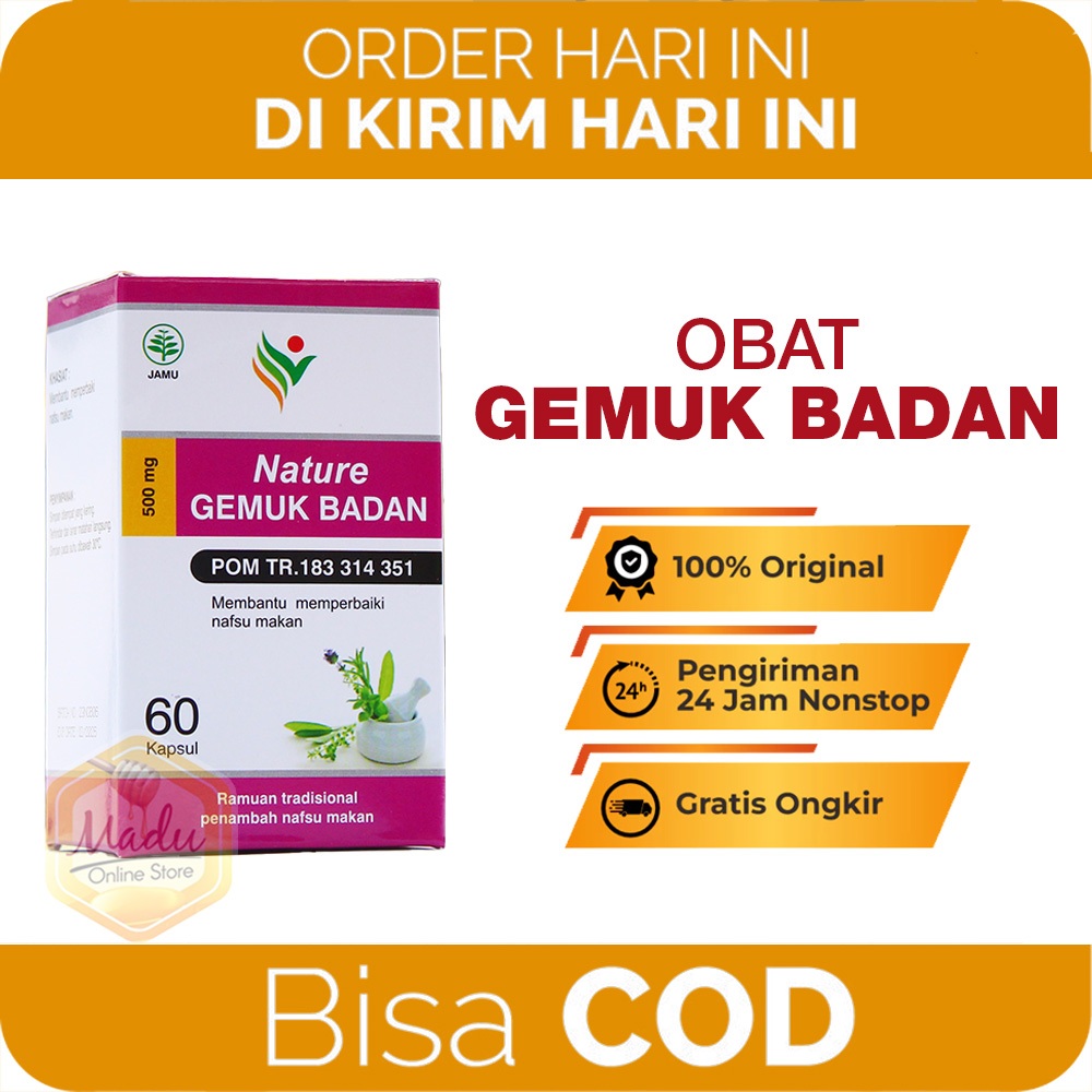Jual Obat Penggemuk Badan NATURE GEMUK BADAN Untuk Pria Dan Wanita Bpom ...