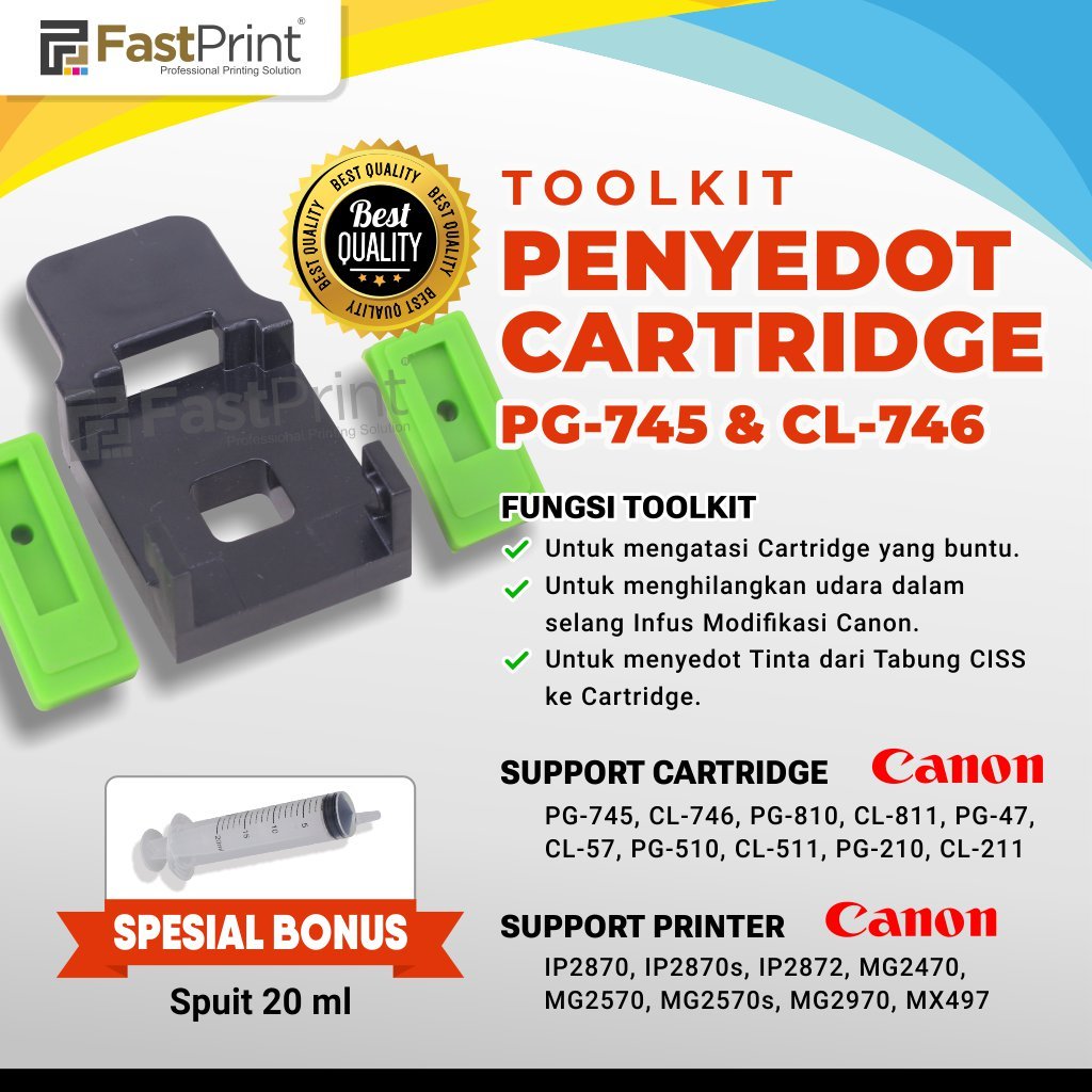Jual Toolkit Penyedot Tinta Cartridge Canon PG745 CL746 PLUS BONUS ...