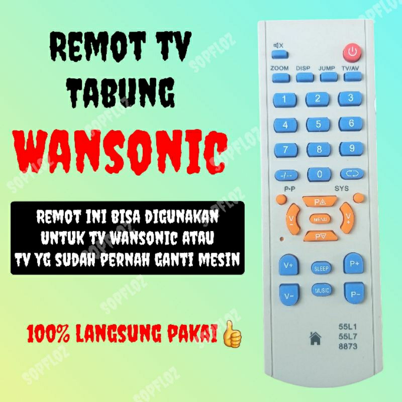 Jual Remote tv layar tabung wansonic remot mesin tv china | Shopee ...