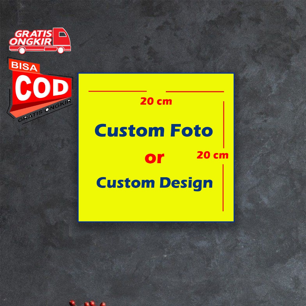 Jual Custom Cetak Foto Sendiri 20 x 20 cm Hiasan Dinding Custom ...