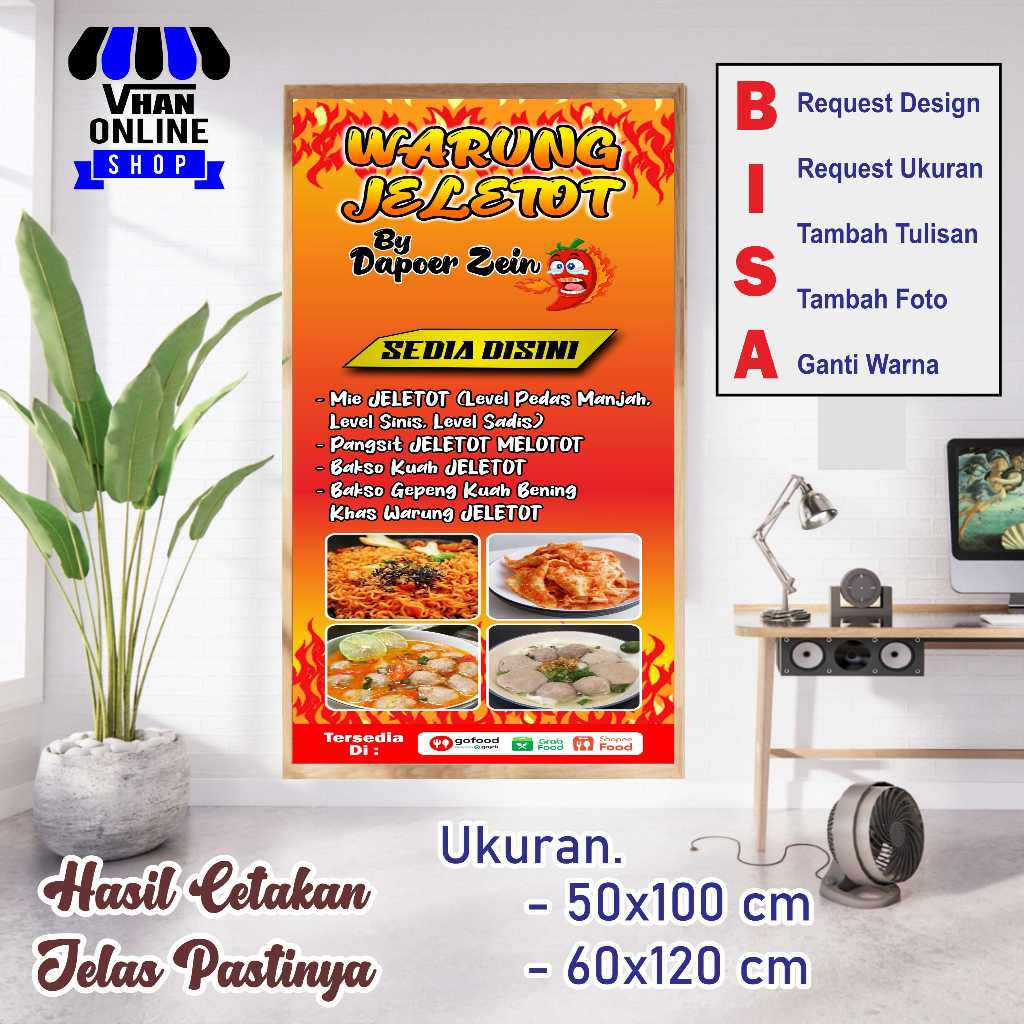 Jual Spanduk Banner Keren Jajanan Pedas Atau Bakso Pedas | Shopee Indonesia