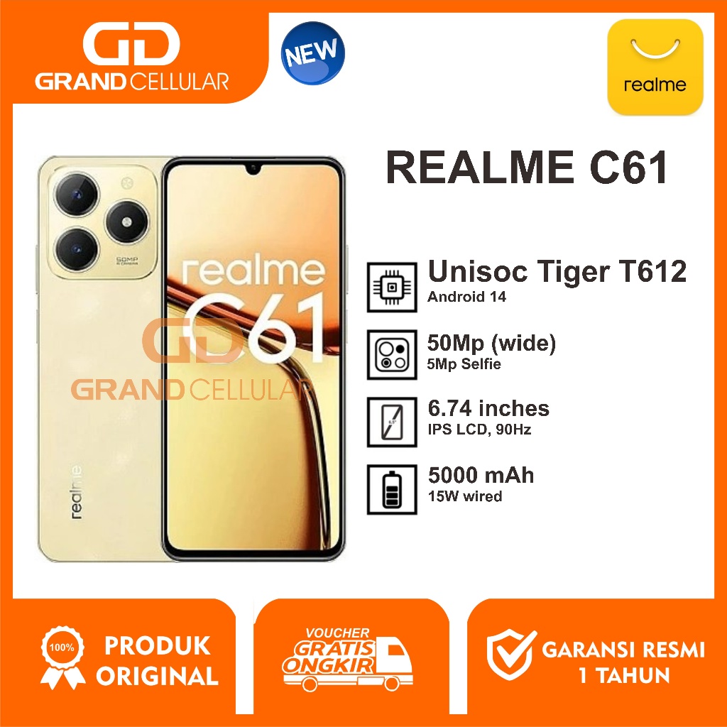 Jual REALME C61 8GB RAM 128GB ROM Garansi Resmi | Shopee Indonesia