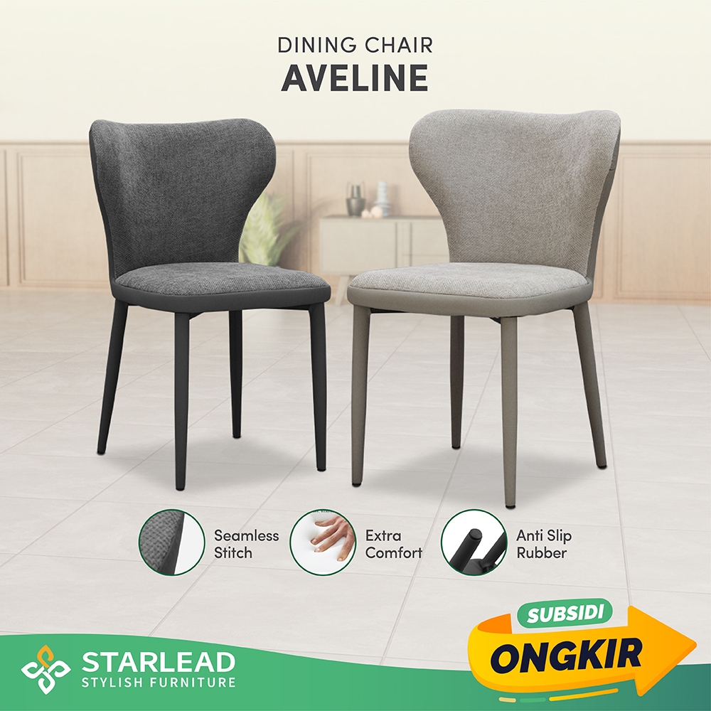Jual STARLEAD Kursi Makan Kain Fabric Aveline - Dining Chair | Shopee ...