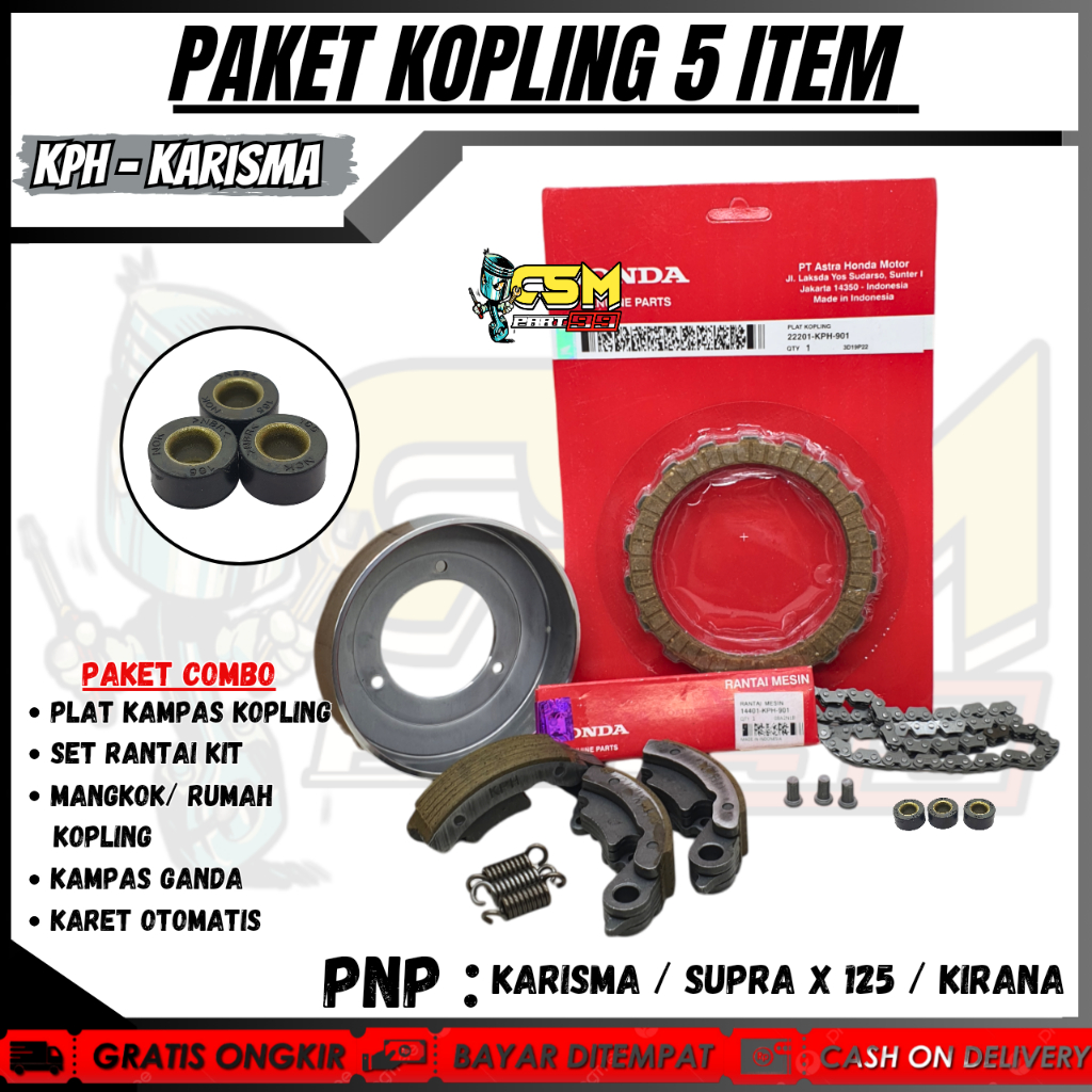 Jual PAKET KOPLING 5ITEM KARISMA / SUPRA X 125 / KIRANA / PAKET JENIS ...