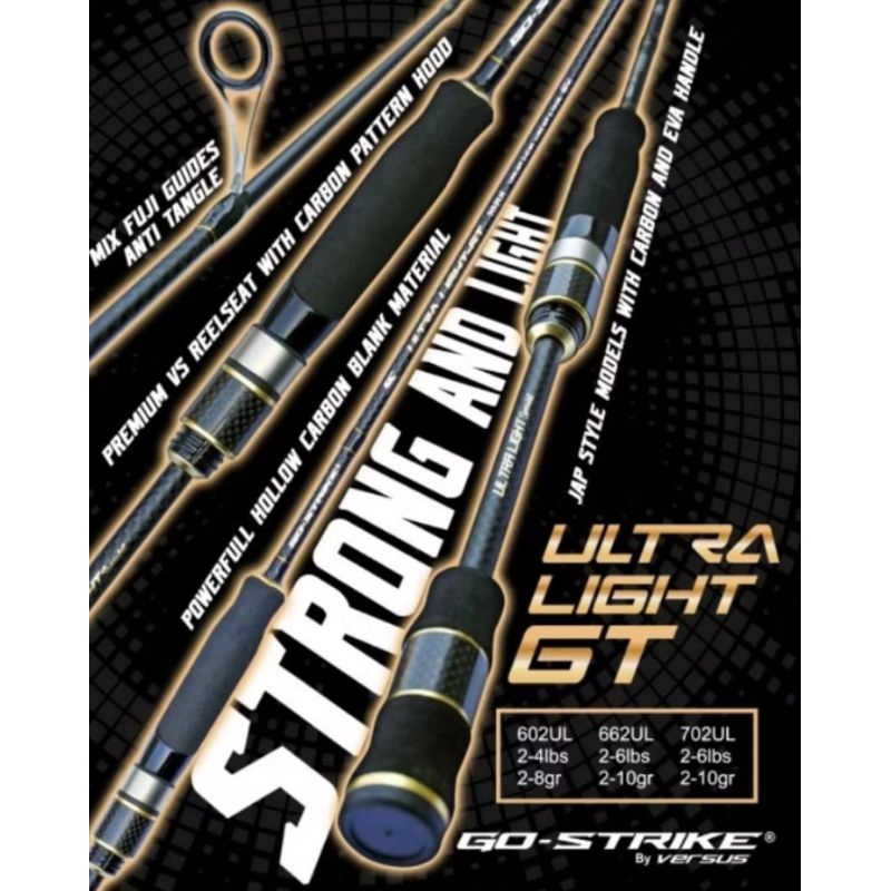 Jual Joran GO-STRIKE By Versus ULTRA LIGHT-GT 662UL&702UL | Shopee ...