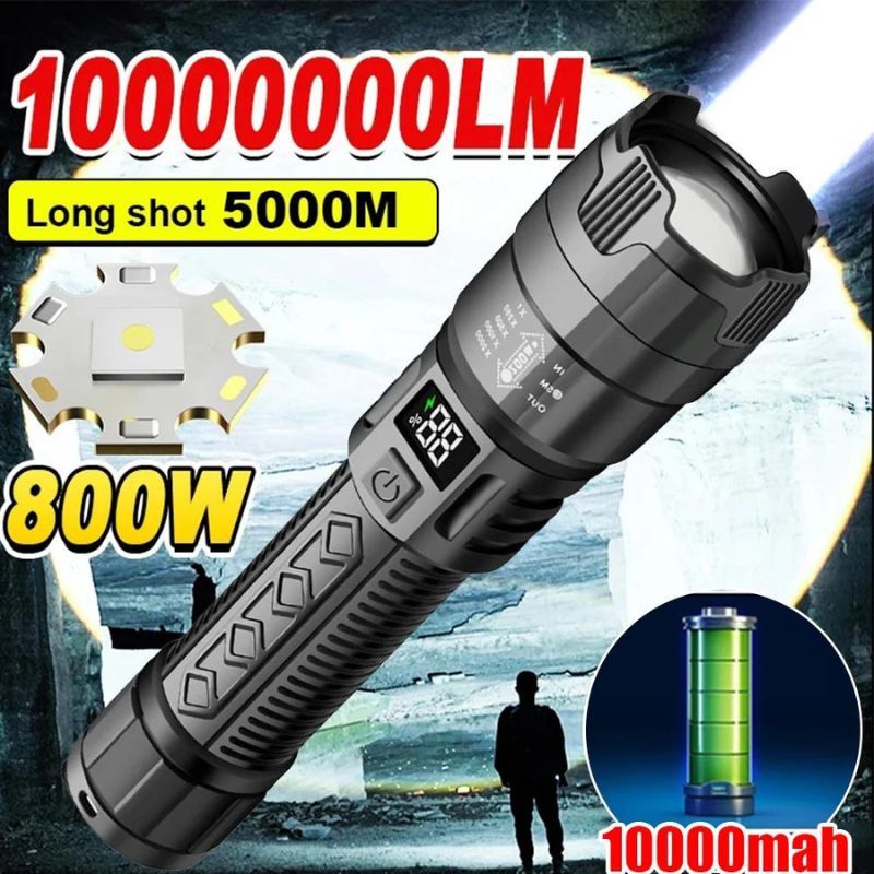 Jual Senter LED Super Terang & Tahan Lama dengan Daya Digital / Senter Tactical Zoom LED Premium ...