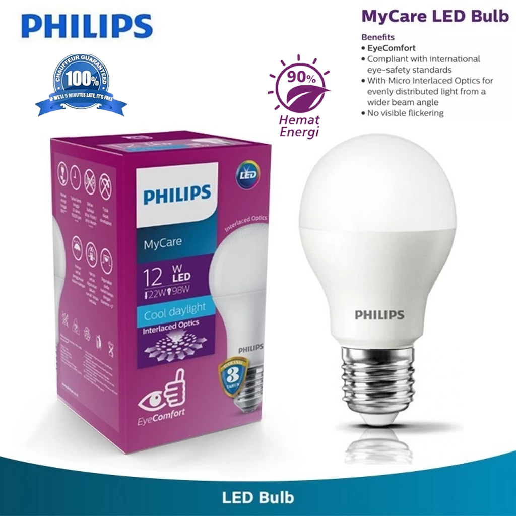 Jual Lampu LED Philips 12W Lampu led rumah Led Bulb 12 Watt 6500K Putih ...