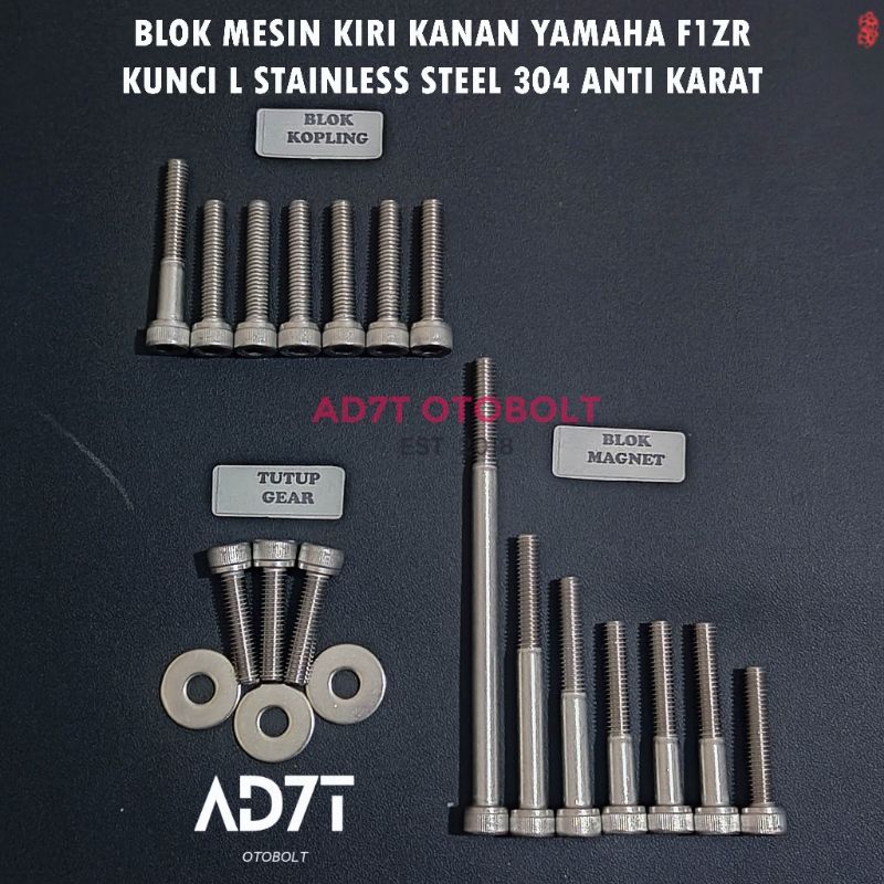 Jual Baut Blok fizr Mesin kunci L Kiri Kanan Fizr F1zr Asli Stainless merk THE | Shopee Indonesia